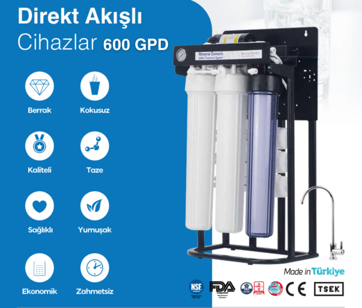 600 GPD 2250 Lt Gün Su Arıtma Cihazı - Buzsu